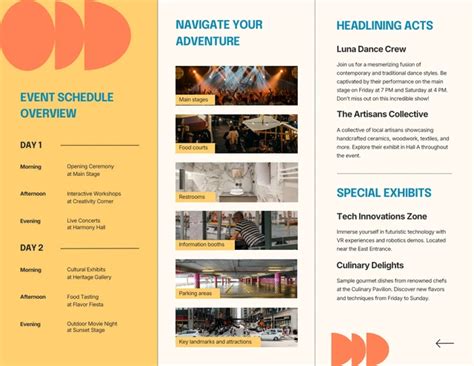 Event Schedule And Map Brochure Template Venngage