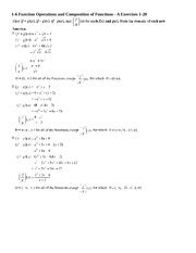 Functions Operations With Answers 1 6 Function Operations And