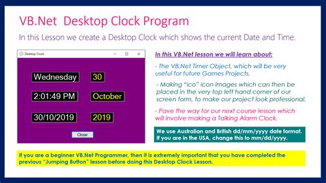 VB Net Desktop Clock Passy World Of ICT