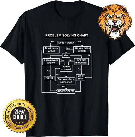 Problem Solving Flowchart Chart Geeky And Nerdy T Shirt A3625