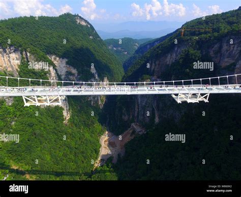 Aerial View Of The Worlds Longest And Highest Glass Bottomed Bridge