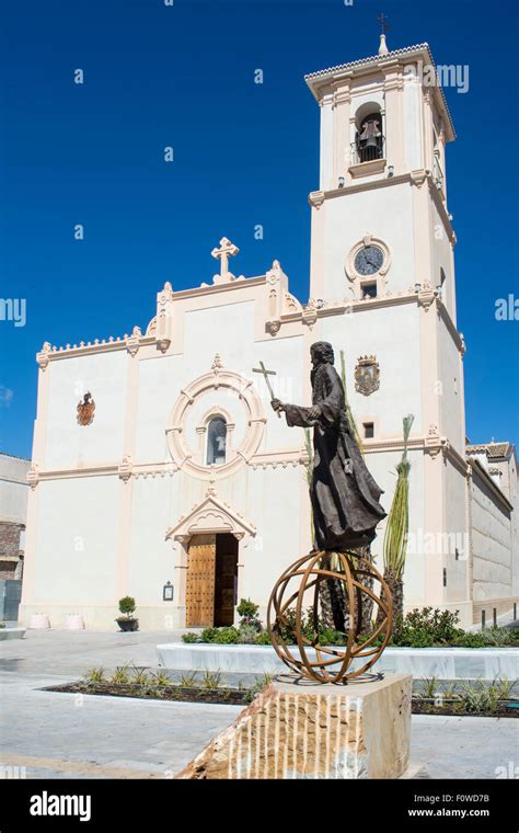 Statue Outside The Parroquia San Francisco Javier Church In The Centre