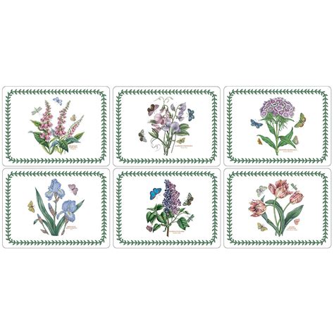 Pimpernel Botanic Garden Placemats Set Of 6 Portmeirion