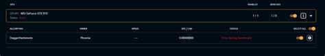 Help Benchmark Error Rnicehash