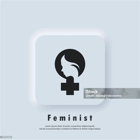 페미니스트 아이콘 여성 여성 페미니즘 기호 여성의 얼굴과 함께 손을 항의 벡터 Eps 10 Ui 아이콘입니다 Neumorphic Ui Ux 화이트 사용자 인터페이스 웹 버튼
