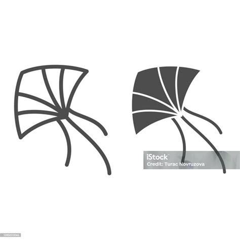 중국 연 라인과 단단한 아이콘 중국 중기 축제 개념 흰색 배경에 종이 어린이 장난감 사인 웹 디자인을위한 윤곽 스타일에서 중국 아이콘의 밧줄이있는 연 벡터 그래픽 로고에