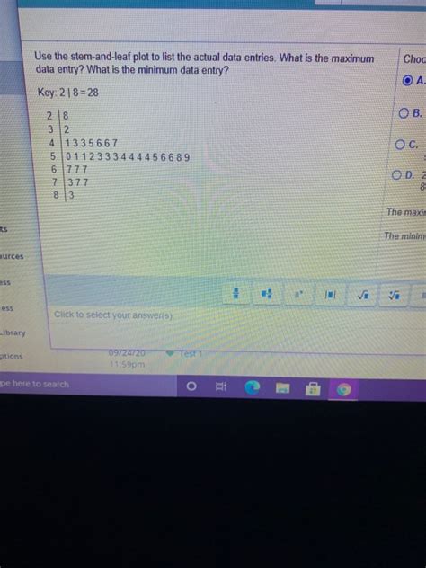 Solved Use The Stem And Leaf Plot To List The Actual Data