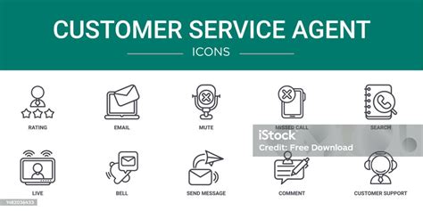 평가 이메일 음소거 부재중 전화 검색 라이브 벨 벡터 아이콘과 같은 10 개의 개요 웹 고객 서비스 에이전트 아이콘 세트 보고서 프리젠 테이션 다이어그램 웹 디자인 모바일