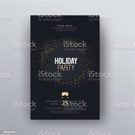 크리스마스 파티와 새 해 파티 초대 전단 및 인사말 카드 서식 파일 벡터 일러스트 레이 션 디자인 개념에 대한 스톡 벡터 아트 및 기타 이미지 Istock