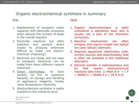 Ppt Electrochemical Organic Synthesis Ole Hammerich Powerpoint