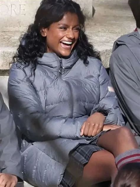 Sex Education Olivia Coat Simone Ashley Sex Education Grey Puffer Coat