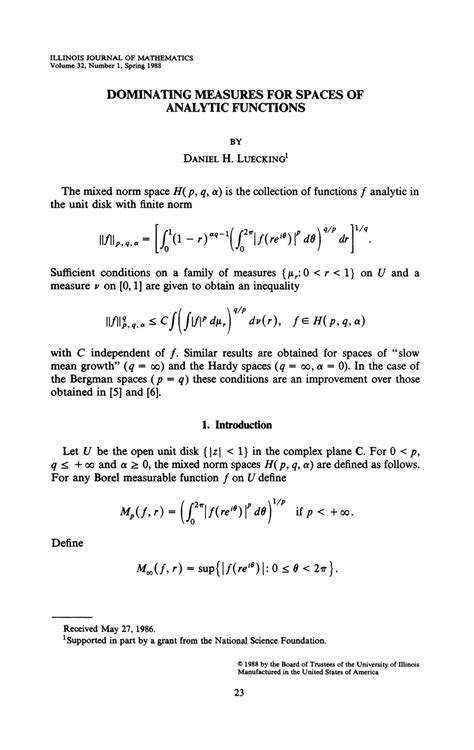 Pdf Dominating Measures For Spaces Of Analytic Functions