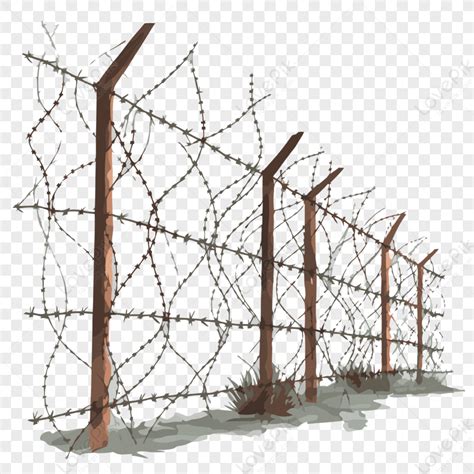 Barbed Wire Fence Vector Sticker Cartoon In The Style Of Sketchfab