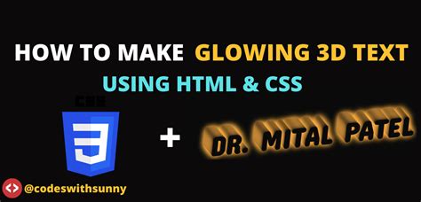 How To Make Glowing 3d Text Using Html And Css