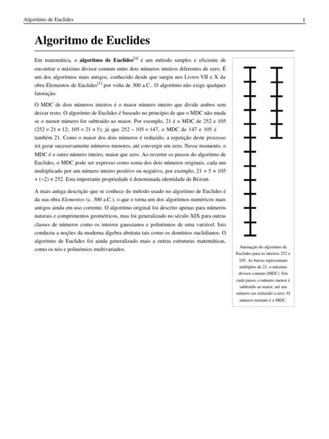 Algoritmo De Euclides Teoria Dos Números Física E Matemática Free 30 Day Trial Scribd