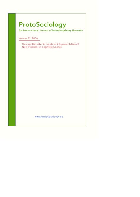 Pdf Protosociology Vol 22 Compositionality Concepts And