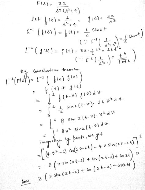 15 points use the convolution theorem to find the inverse laplace