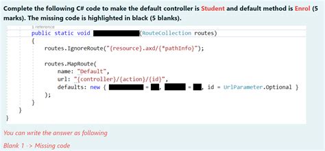 Solved Complete The Following C Code To Make The Default Chegg Com