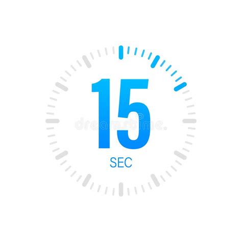 The 15 Second Timer Stopwatch Vector Icon Stopwatch Icon In Flat Style Stock Vector