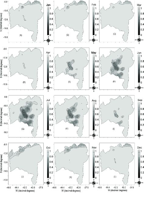 Thematic Maps Of The Fuzzy Classification Of Mean Monthly Temperature