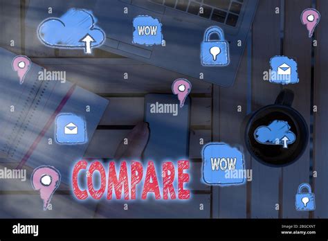 Writing Note Showing Compare Business Concept For Estimate Measure Note The Similarities