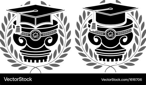 Pedestals Of Square Academic Caps Royalty Free Vector Image