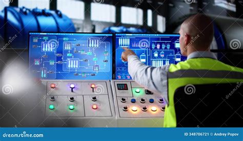 Power And Gas Plant Using AI Scada System Stock Image Image Of Machine Desktop