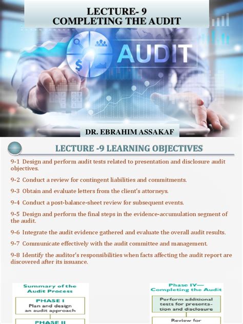 lecture 9 completing the audit pdf pdf financial audit audit