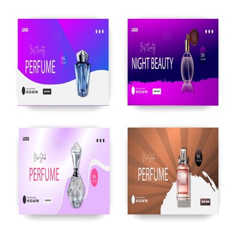 Perfume Ad Banners Premium Vector