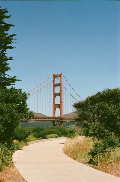 A View Of The Golden Gate Bridge From The Park Photo Free Film