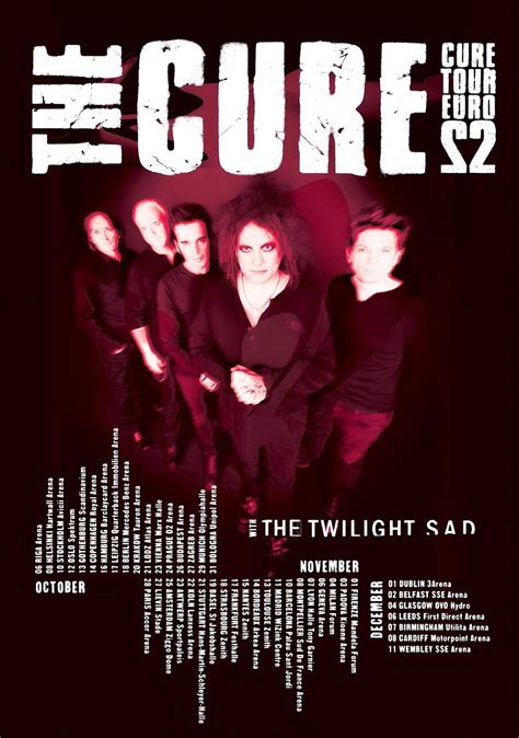 The Cure Band Winter 2022 Europe European Uk Tour Poster
