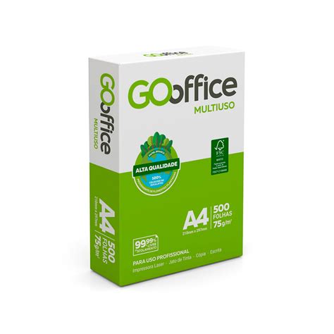 Papel A4 Sulfite 75 G 500 Folhas Go Office