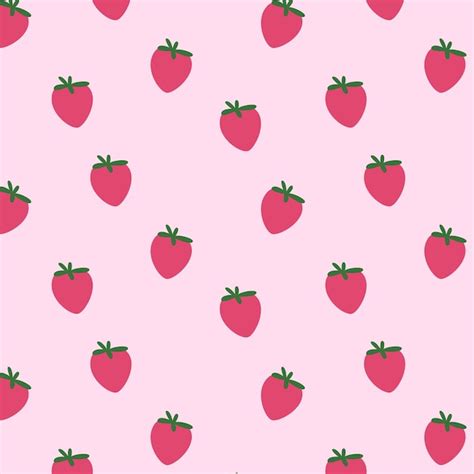 Premium Vector Vector Cute Pattern With Strawberries
