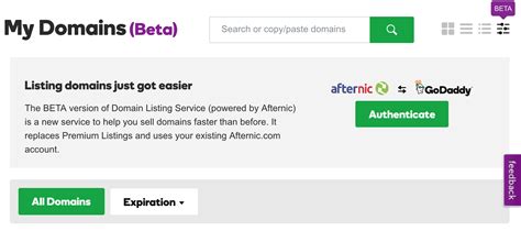 GoDaddy And Afternic Integrate With BETA Advanced List View Kickstart Commerce