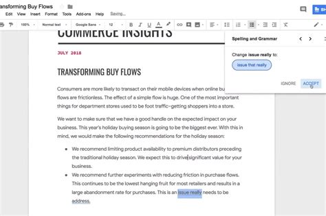 New Update For Google Docs Grammar Checking Tool