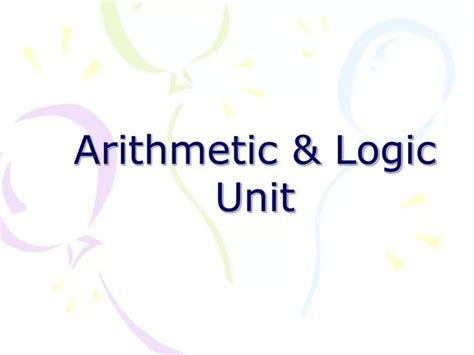 PPT Arithmetic Logic Unit PowerPoint Presentation Free Download ID 3997496