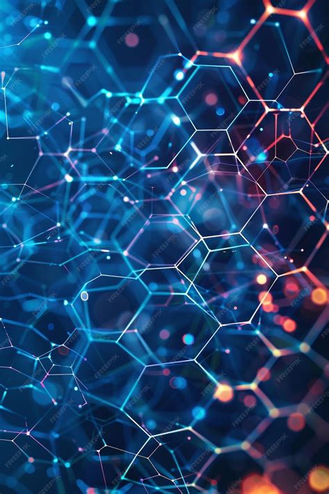 Premium Photo Design An Abstract Vector Composition Featuring A Web Of Interconnected Hexagons