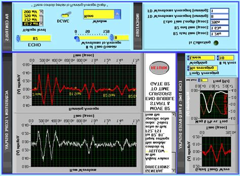 front panel for oscope subvi module in ultrasonic measurement software
