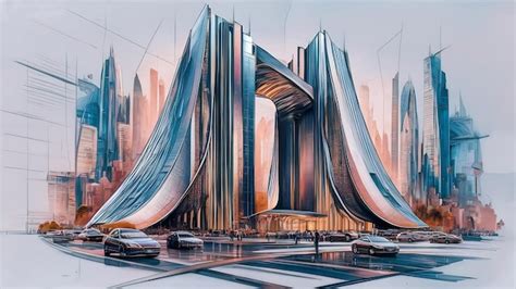 Sketch Of Building Premium Ai Generated Image