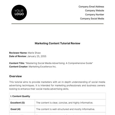 marketing content tutorial review template edit online and download