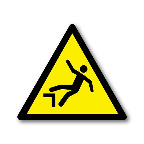 Magnétique 075mm Attention Risque De Chute 200x200mm Impression