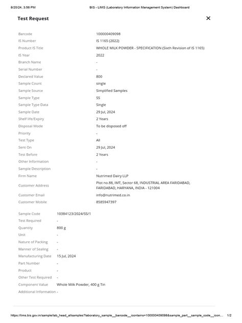 Bis Lims Laboratory Information Management System Dashboard Pdf Computing
