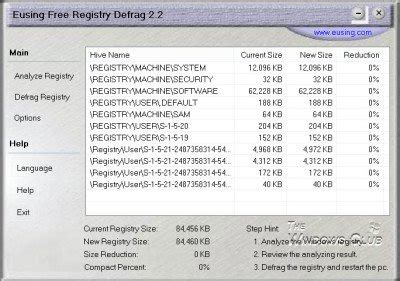 Free Registry Defragmenter To Defrag Windows Registry