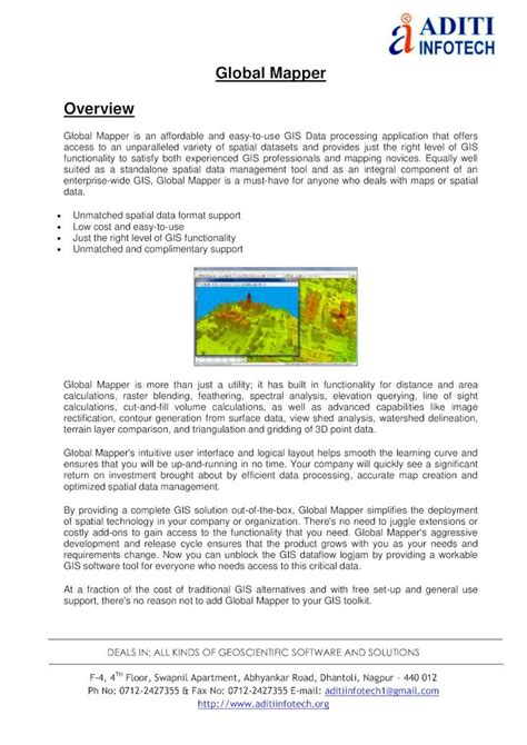 PDF Global Mapper Overview Aditi PDF FileGlobal Mapper Overview