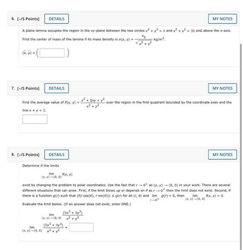 Solved 6 [ 15 Points Details My Notes A Plane Lamina