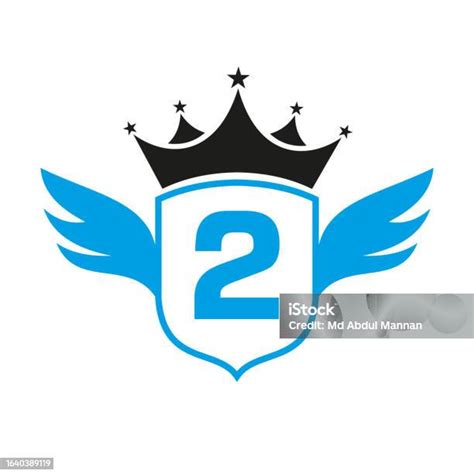 편지 2 날개 방패 및 왕관 아이콘이 있는 운송 로고 방패 기호에 날개 로고 개념에 대한 스톡 벡터 아트 및 기타 이미지 개념 고급 호텔 국왕 Istock