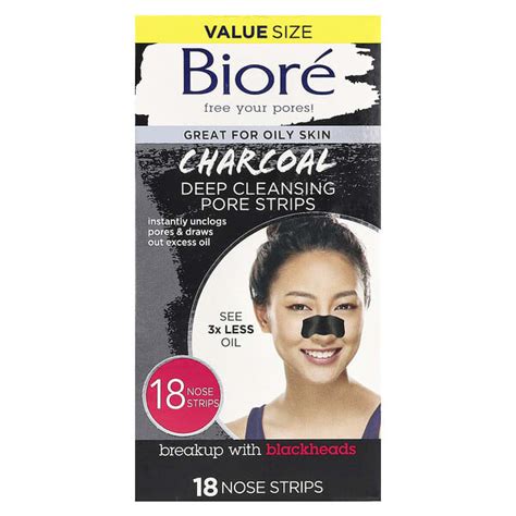Biore Deep Cleansing Pore Strips Charcoal 18 Nose Strips