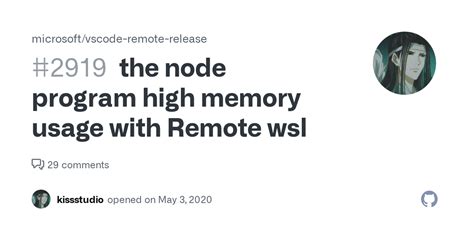 the node program high memory usage with remote wsl · issue 2919