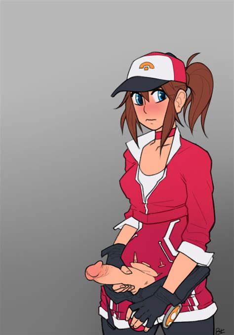 rule 34 1futa big penis blue eyes blush breasts brown hair clothed