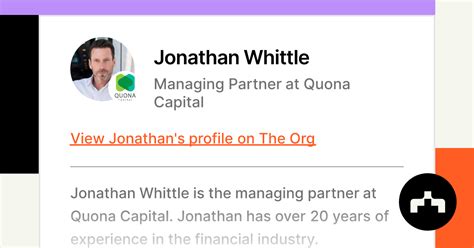 Jonathan Whittle Managing Partner At Quona Capital The Org